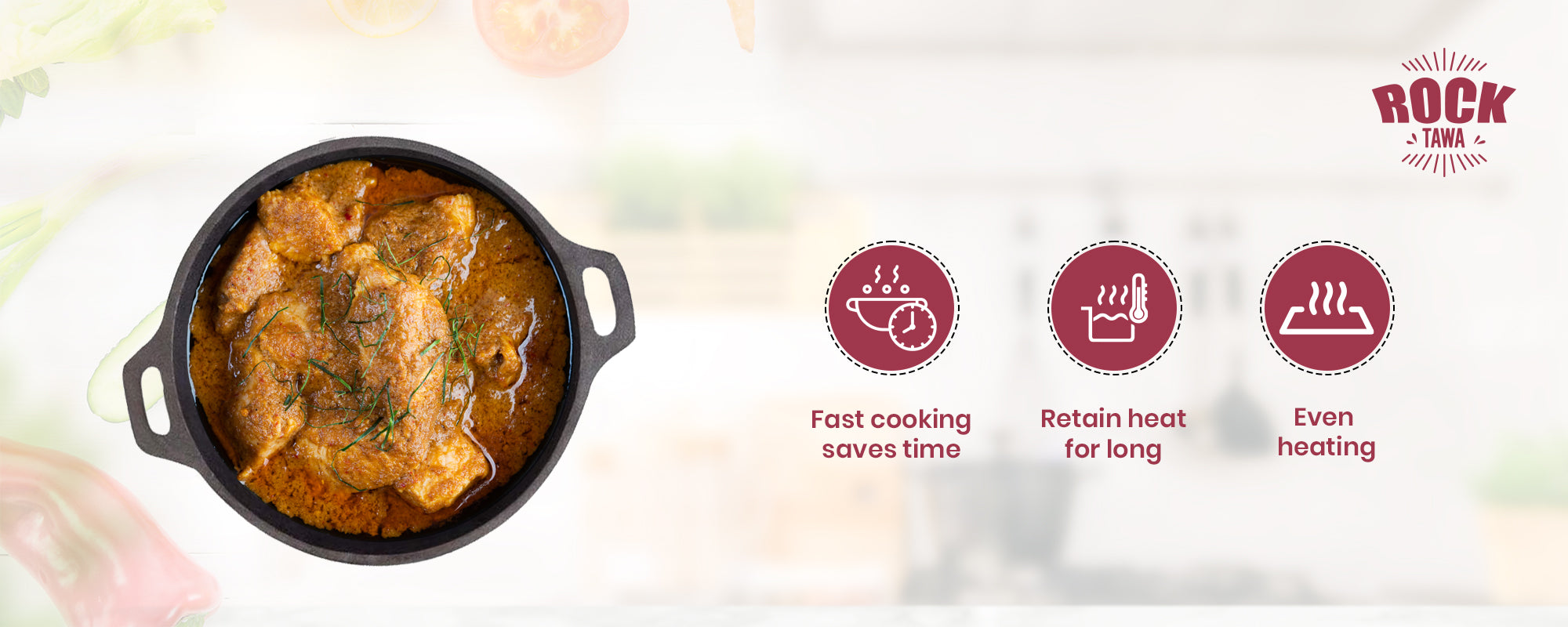 ROCK TAWA 11 INCH KADHAI/3 LITRES (PRE-SEASONED CAST IRON) KADHAI – Rocktawa